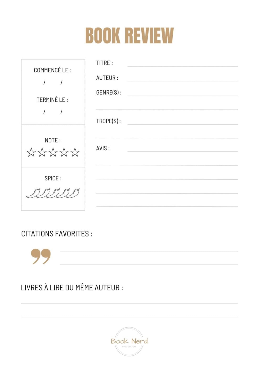 Téléchargez le carnet de lecture gratuit à imprimer (22 modèles de page ...